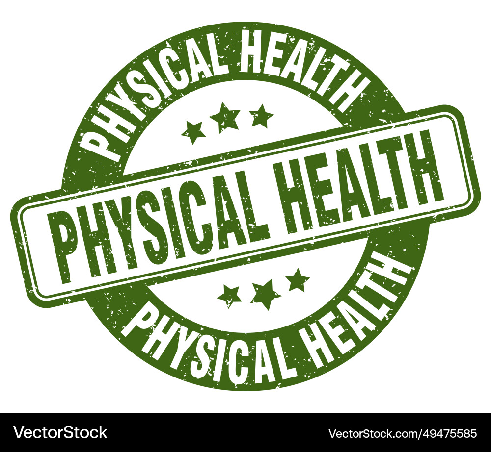Physical health stamp label round Royalty Free Vector Image