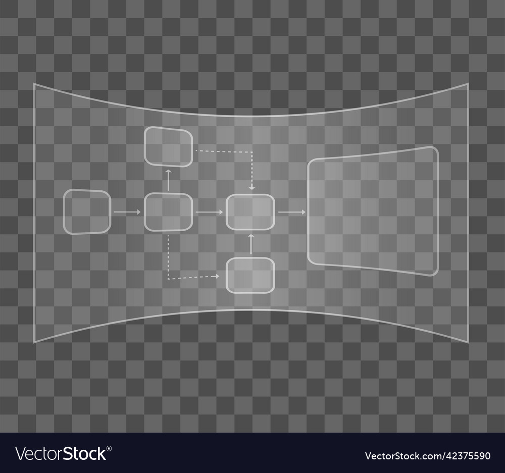 Abstract transparent screen with flowchart Vector Image