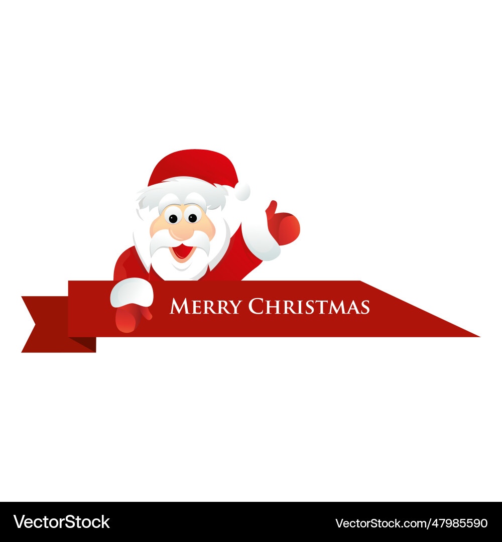 Christmas santa ribbon Royalty Free Vector Image