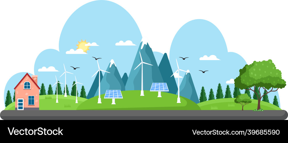 Ecological sustainable energy supply background Vector Image