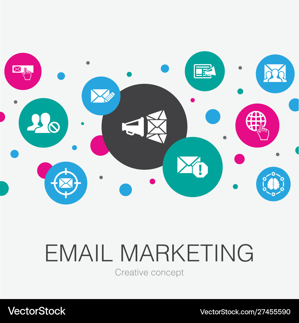 Email marketing trendy circle template with simple
