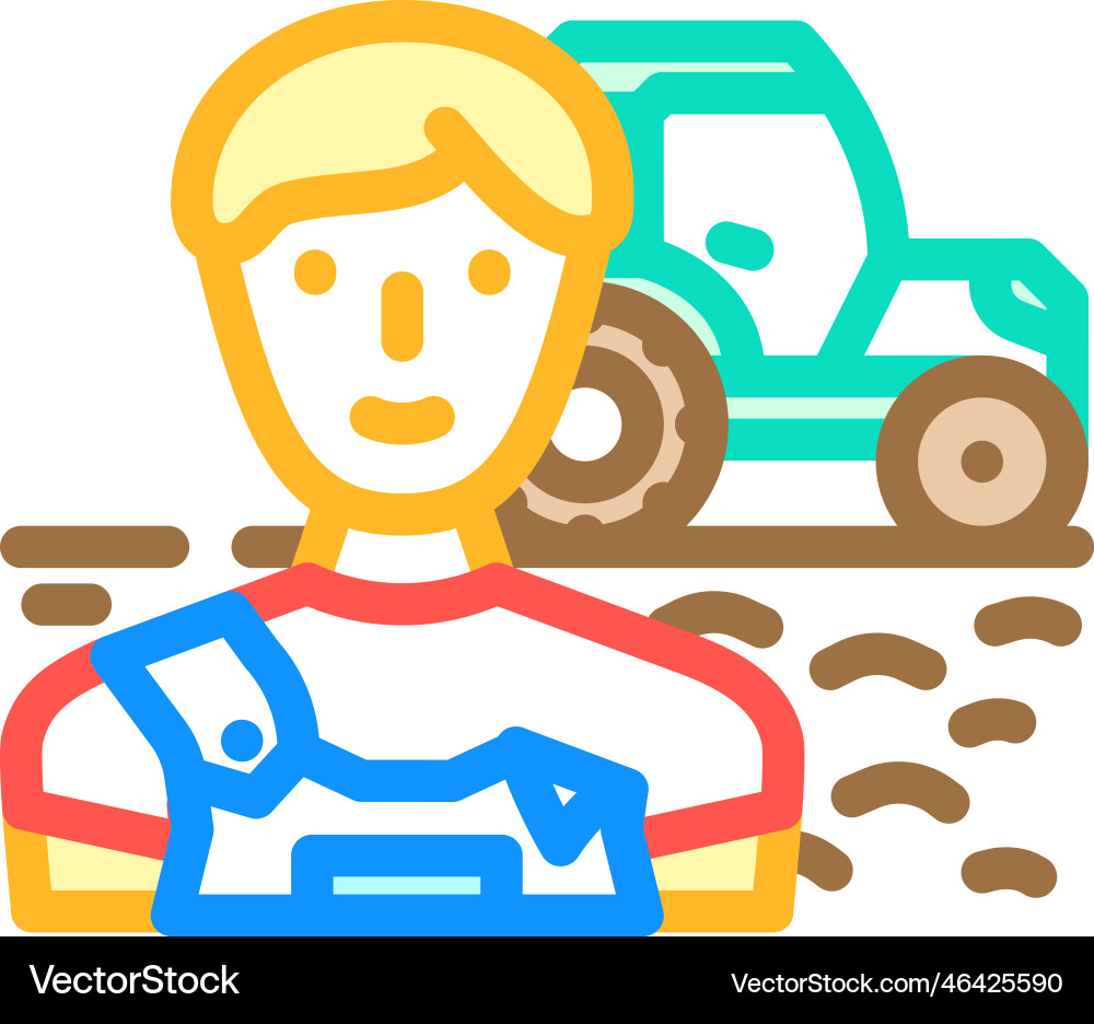 Equipment service technician color icon Royalty Free Vector