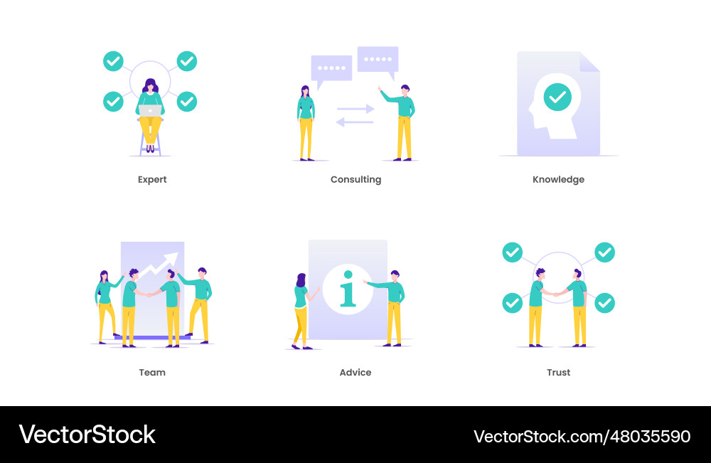 Expertise concept web icons expert consulting Vector Image
