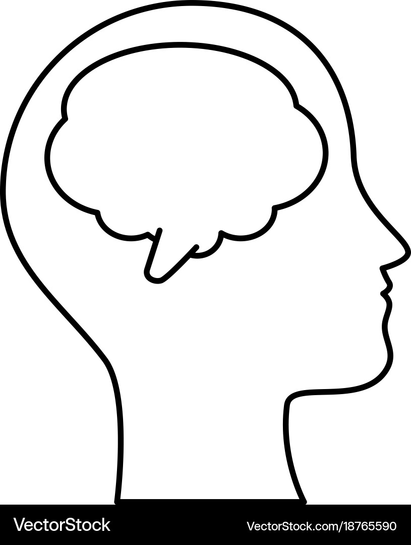 Human profile with speech bubble Royalty Free Vector Image
