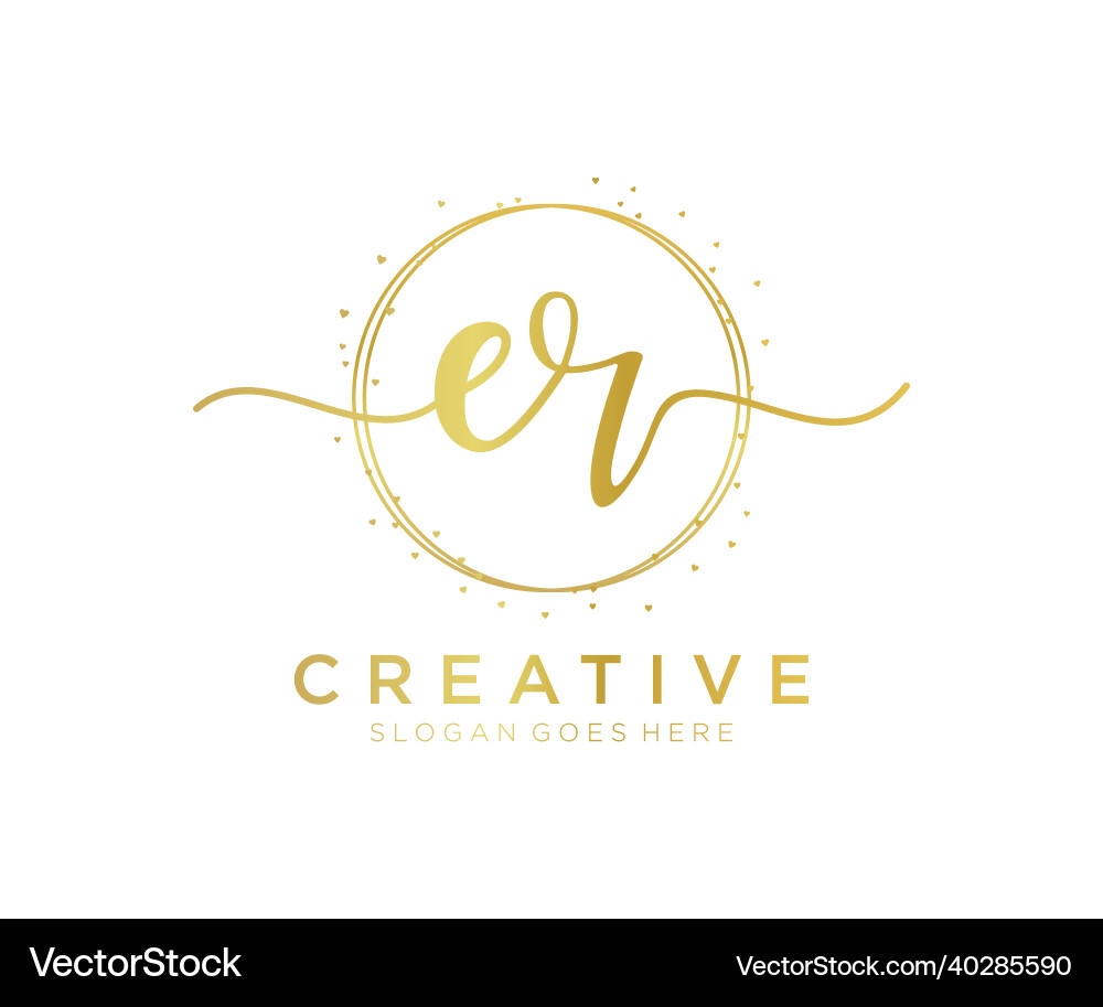 Initial er feminine logo usable for nature salon Vector Image