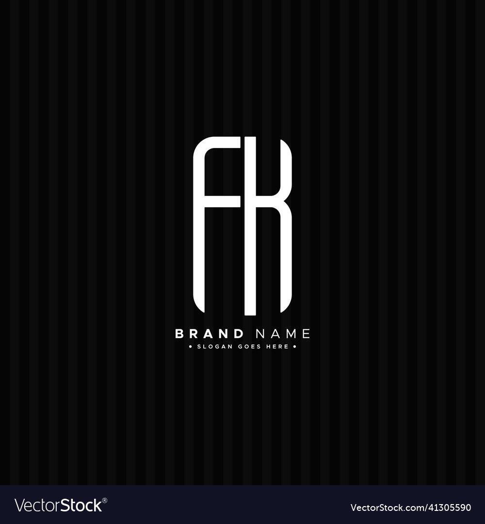 Initial letter fk logo - simple business logo Vector Image