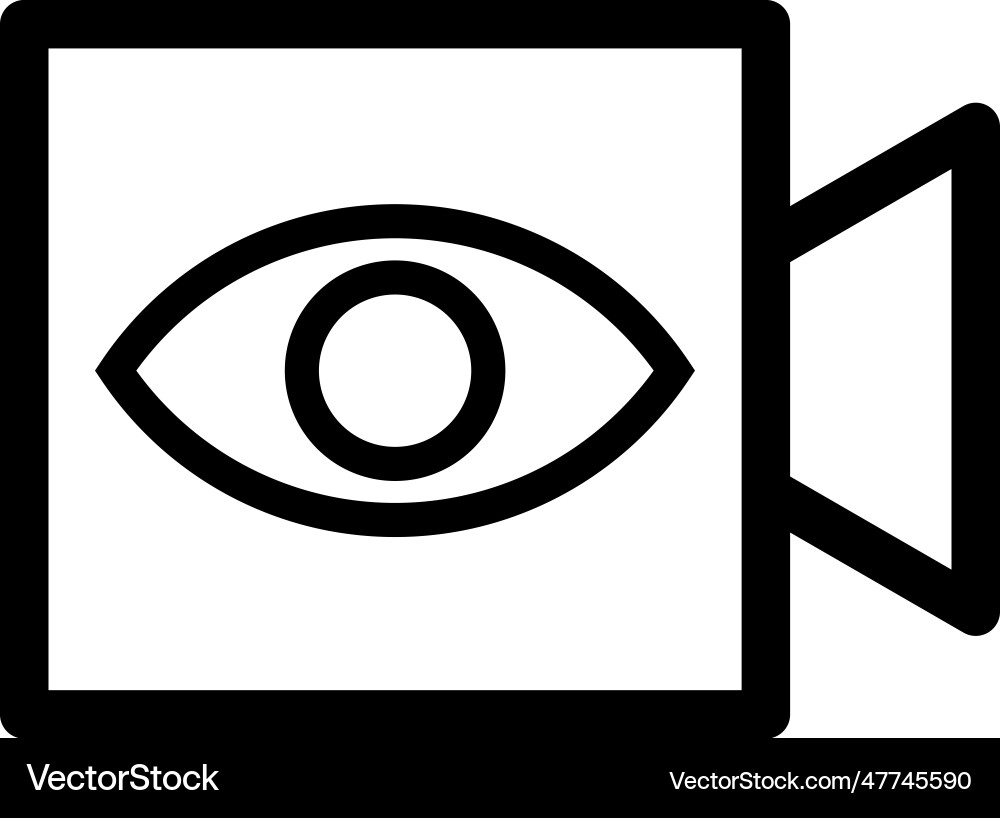 Live video line black icon isolated Royalty Free Vector