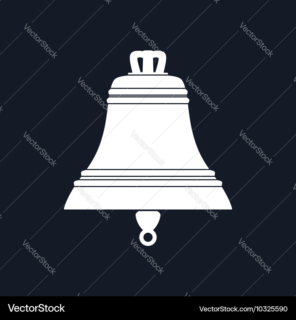 Marine bell isolated on black background Vector Image