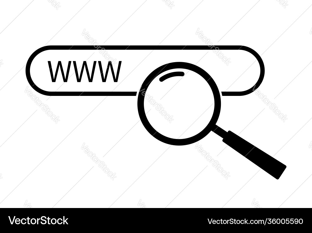 Modern flat icon with loupe web on white Vector Image