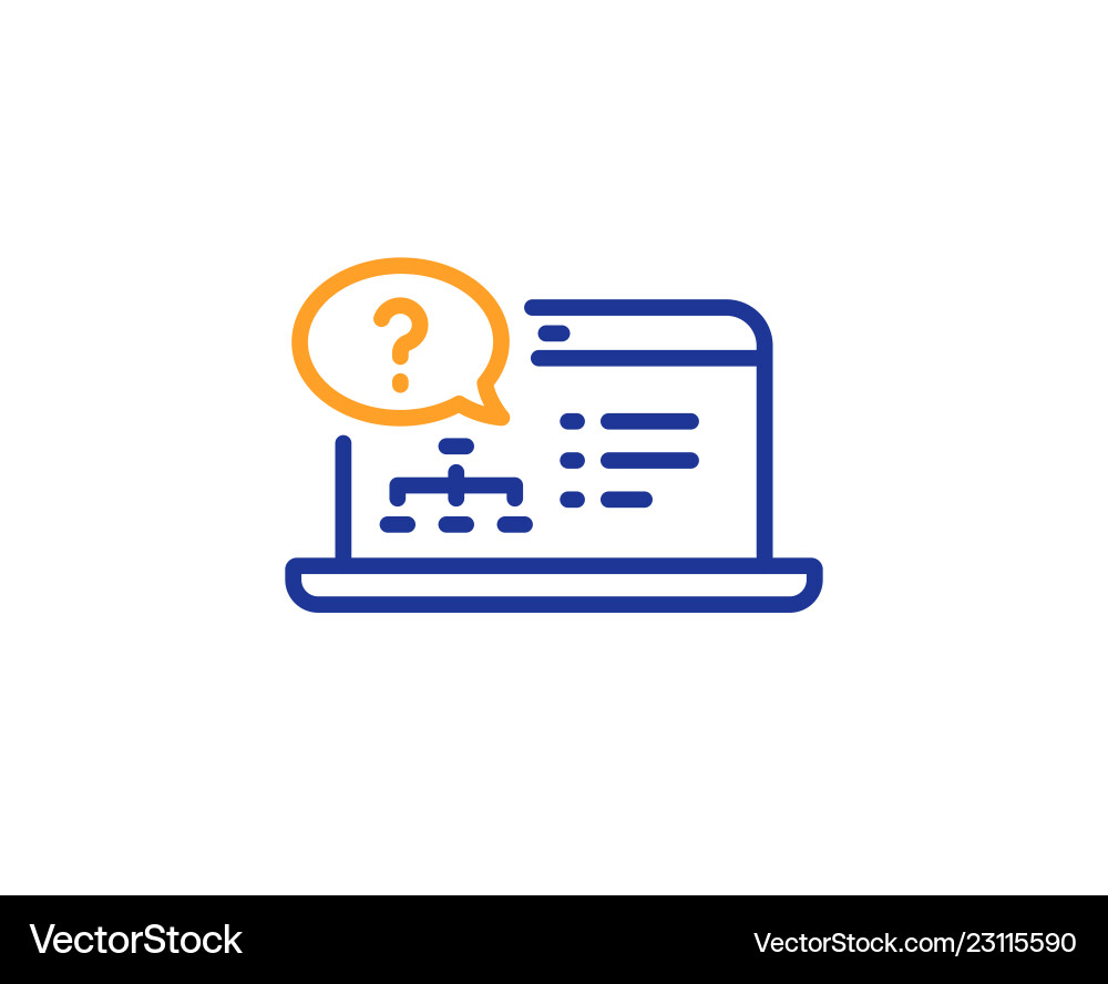 Question mark line icon online quiz test sign Vector Image