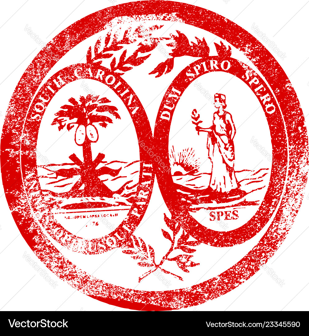 South carolina seal stamp Royalty Free Vector Image