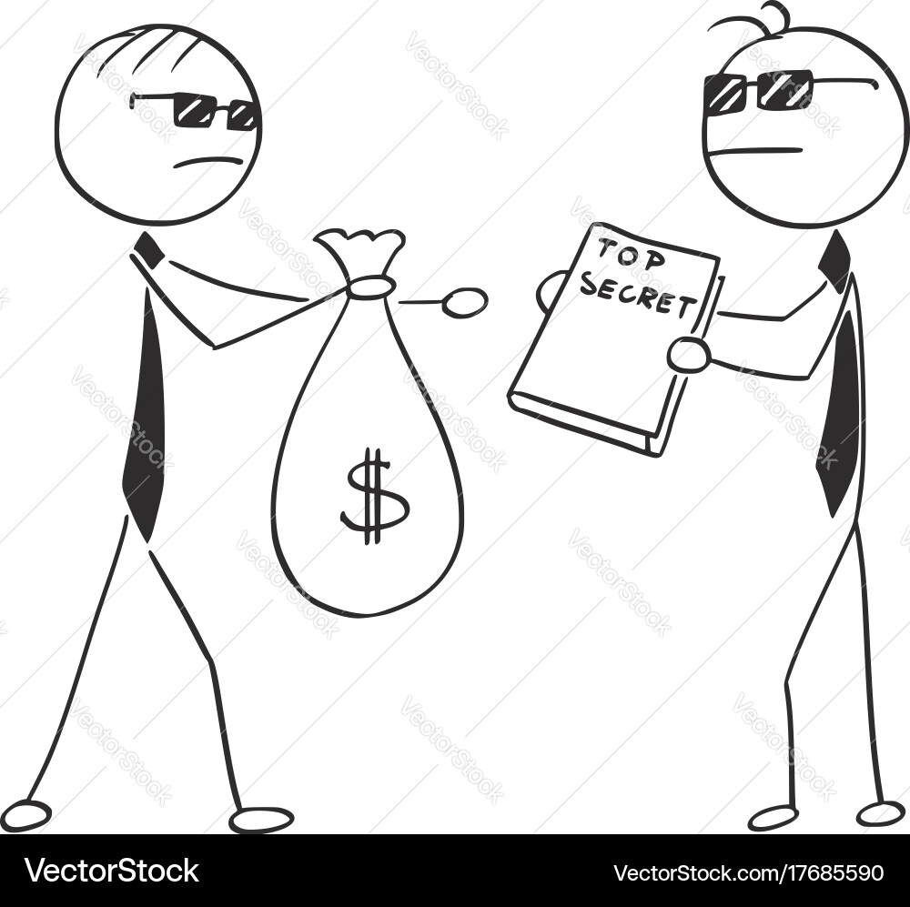 Two Agents Selling Secrets Royalty Free Vector Image
