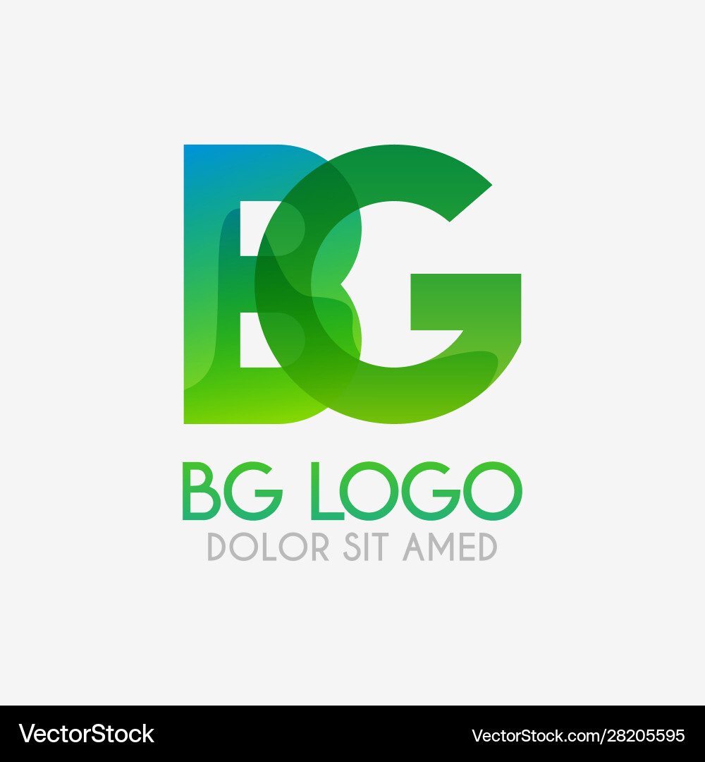 Bg logo with striking colors and gradations Vector Image
