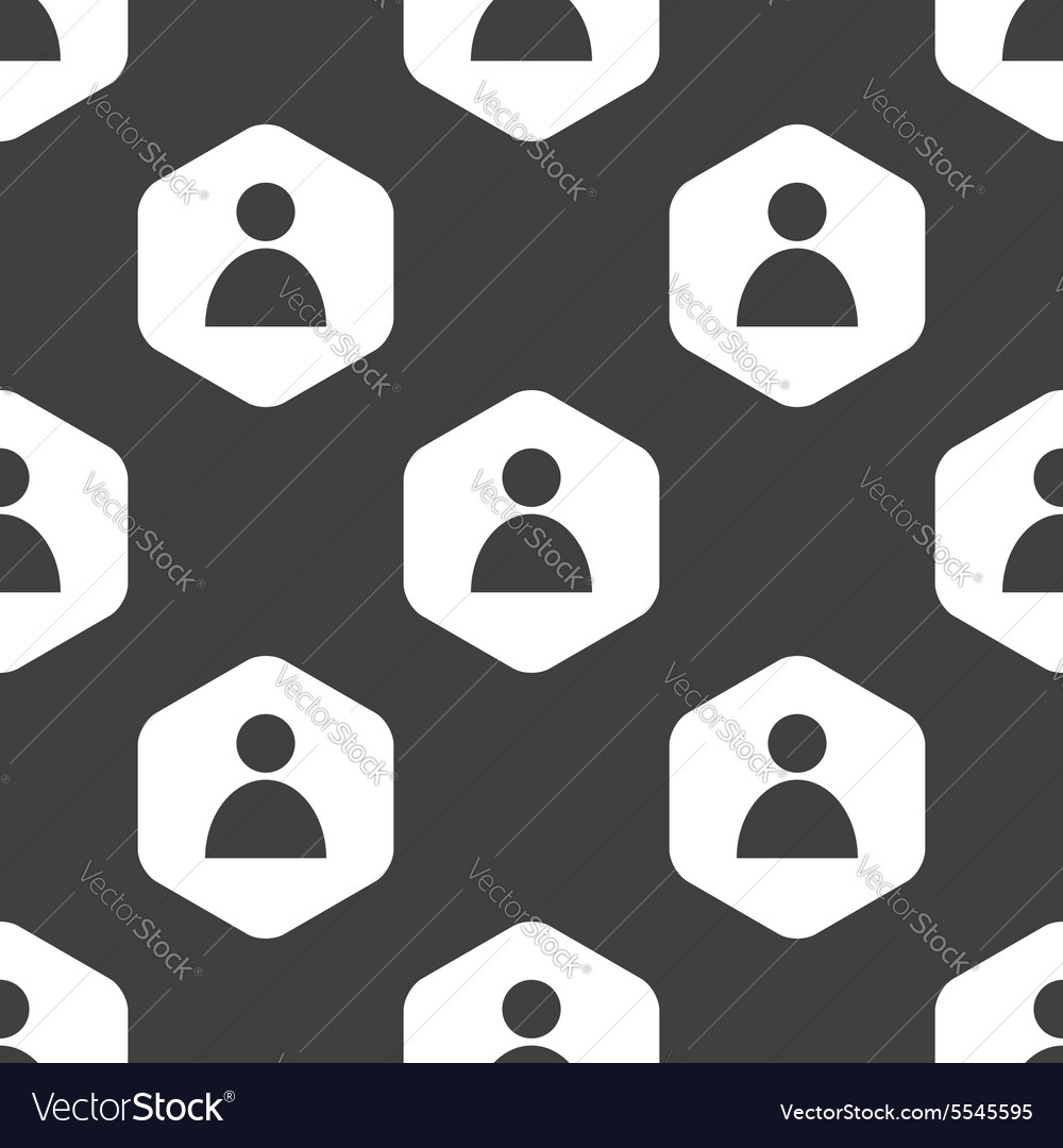 Black hexagon user pattern Royalty Free Vector Image