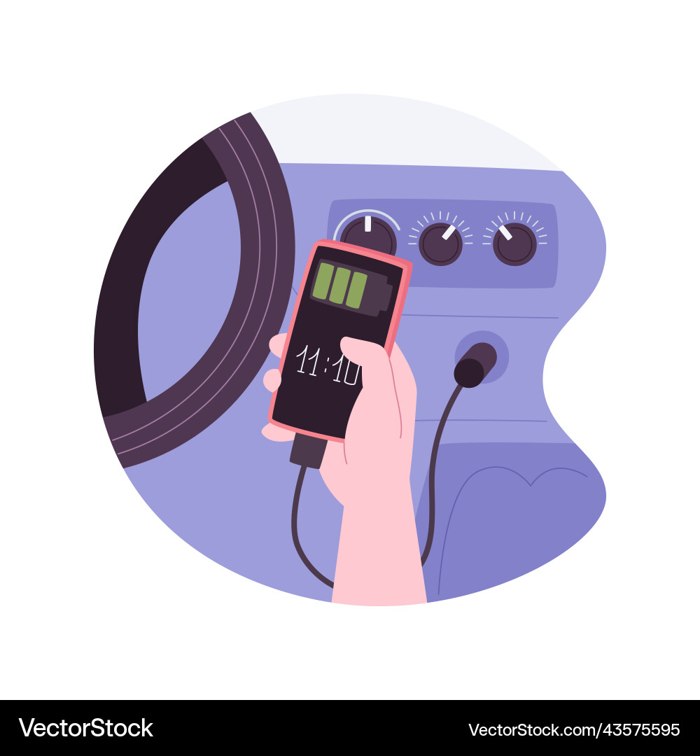 Car charger isolated cartoon Royalty Free Vector Image