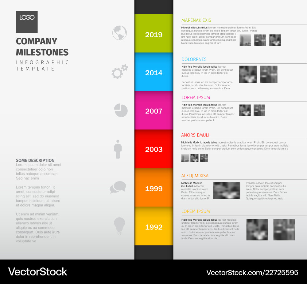 Colorful infographic timeline report template Vector Image