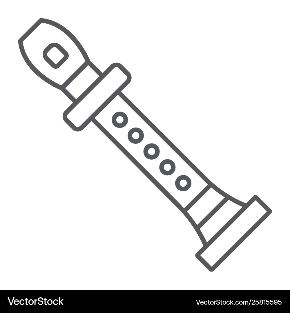 Flute thin line icon music and instrument Vector Image