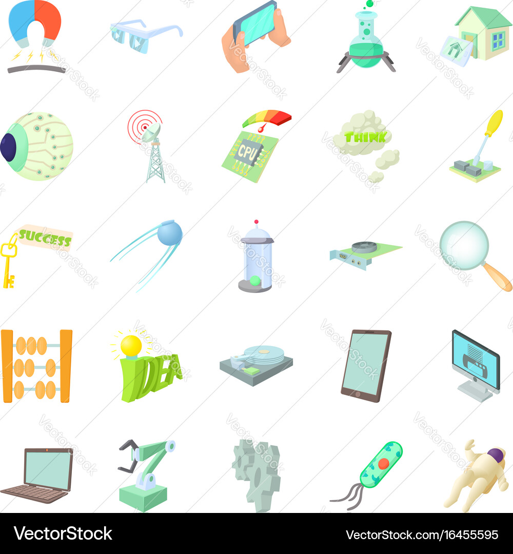 Innovation icons set cartoon style Royalty Free Vector Image