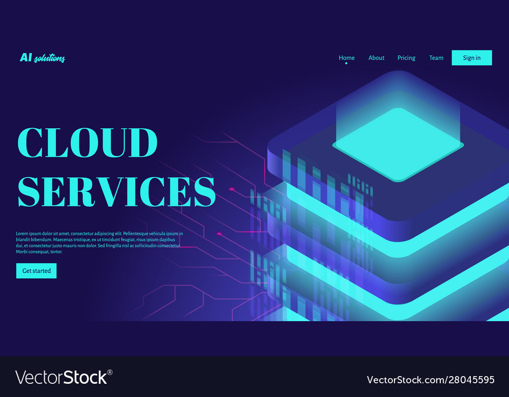 Isometric cloud storage Royalty Free Vector Image