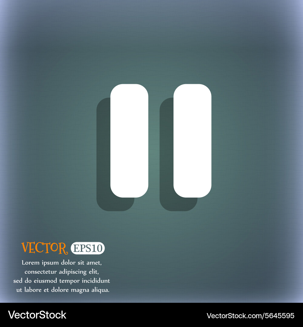 Pause icon symbol on the blue-green abstract Vector Image