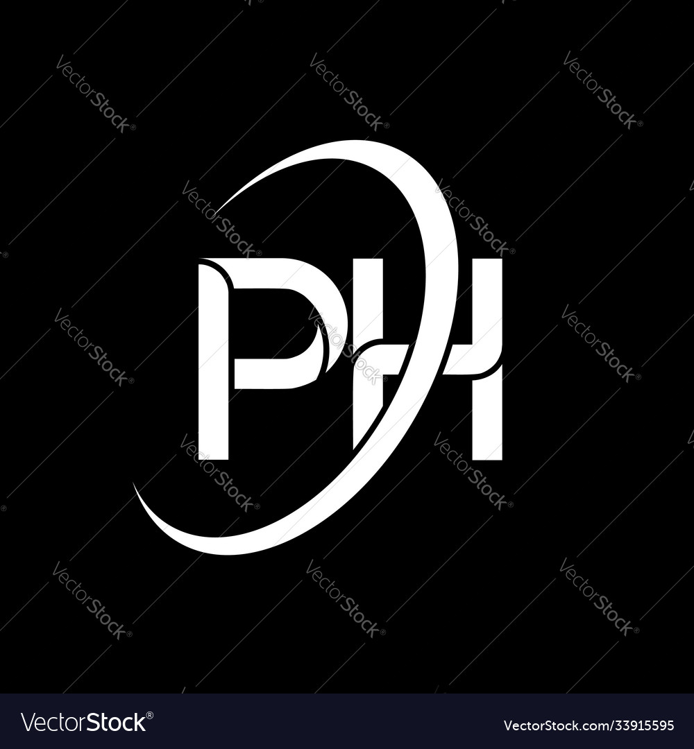Ph logo p h design white letter php Royalty Free Vector