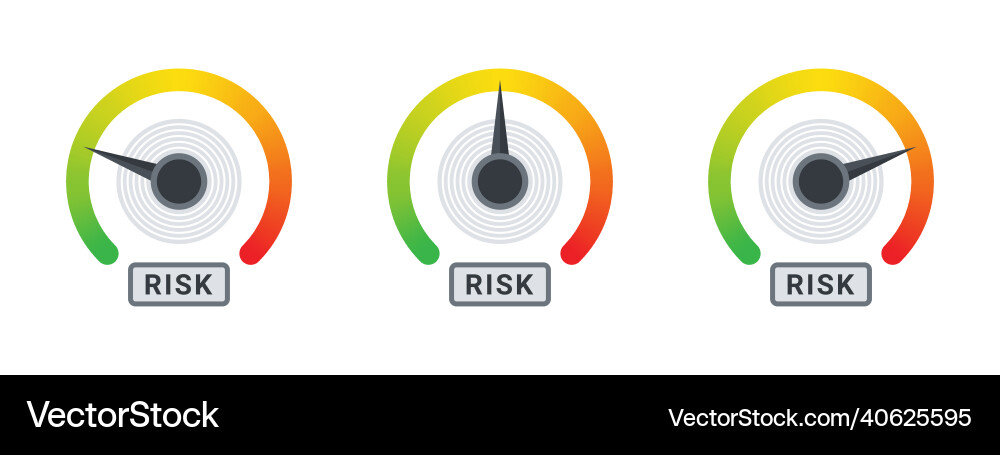 Risk meter icons signs concept high Royalty Free Vector