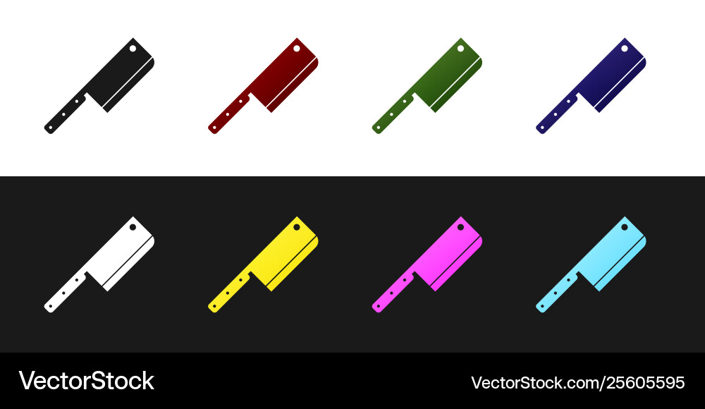 Set meat chopper icon isolated on black and white Vector Image