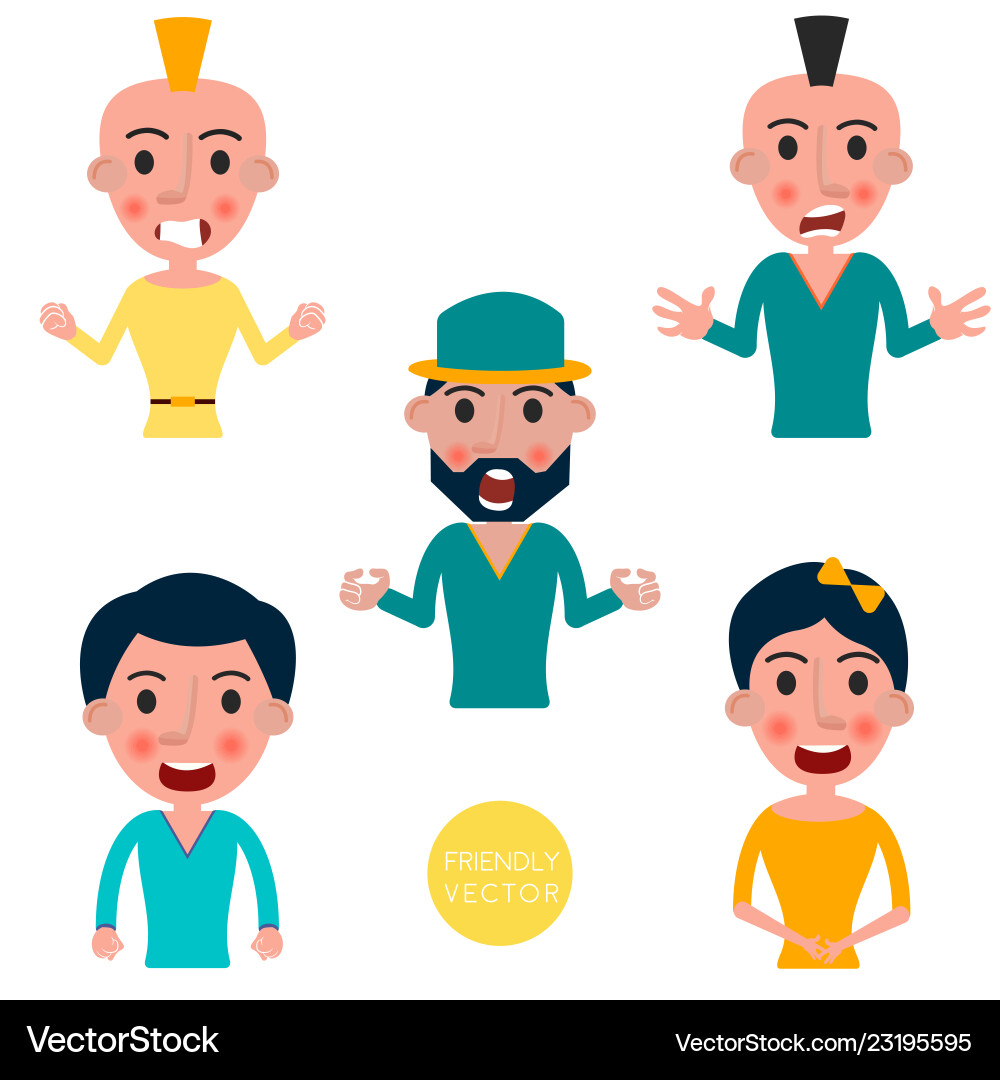 Set of avatars characters with a different Vector Image