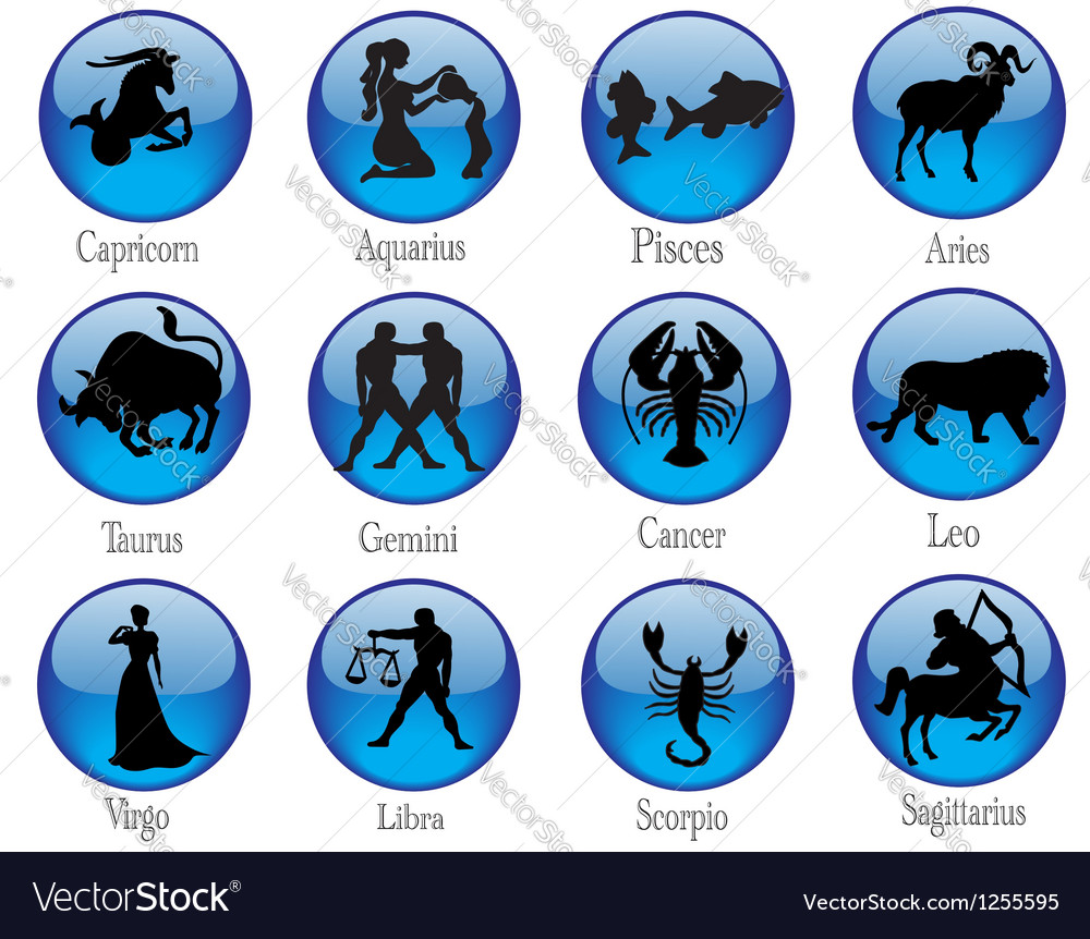 Signs of zodiac buttons Royalty Free Vector Image Signs of zodiac buttons Royalty Free Vector Image