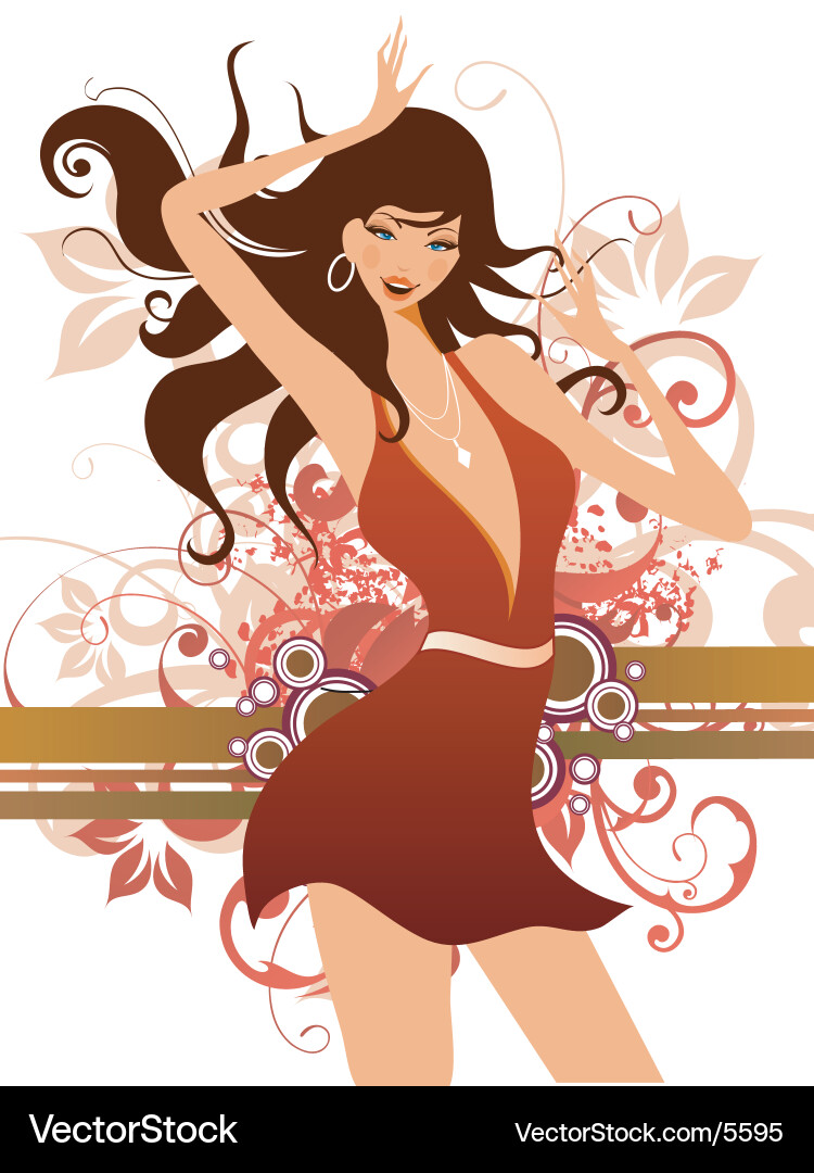Stylish Girl Dancing Royalty Free Vector Image