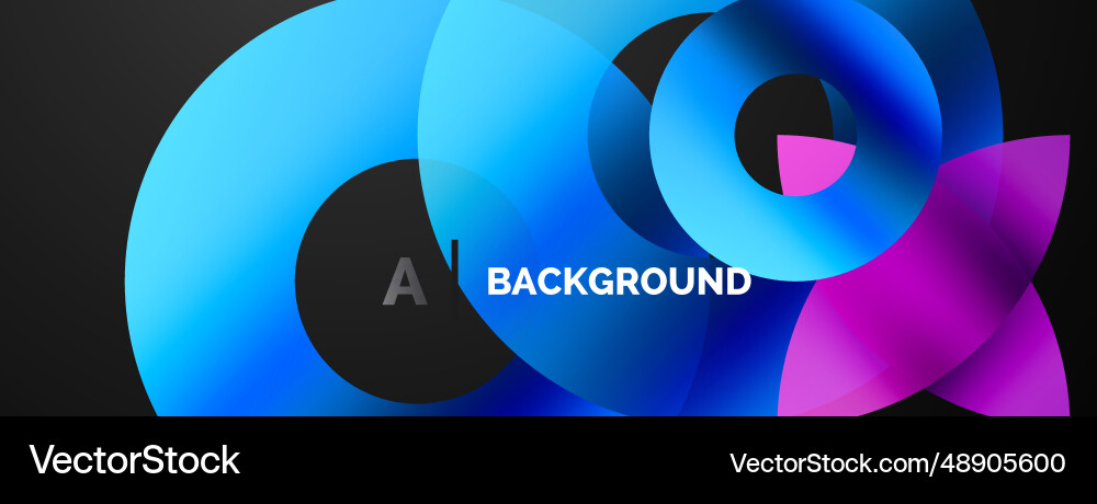 Abstract round geometric shapes with gradients Vector Image