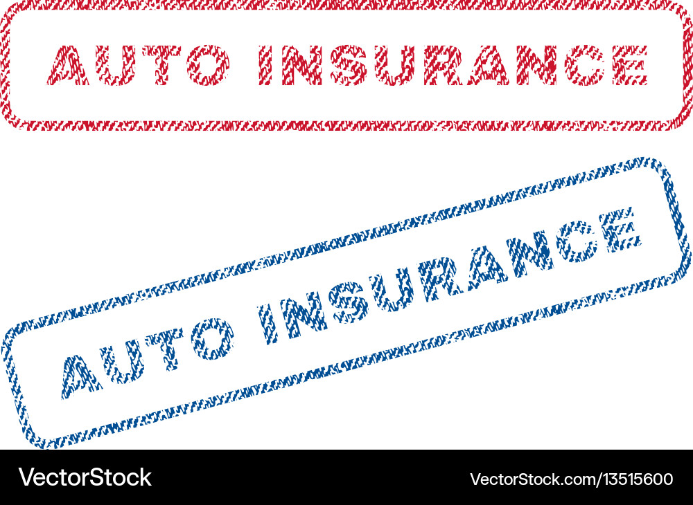 Auto insurance textile stamps Royalty Free Vector Image