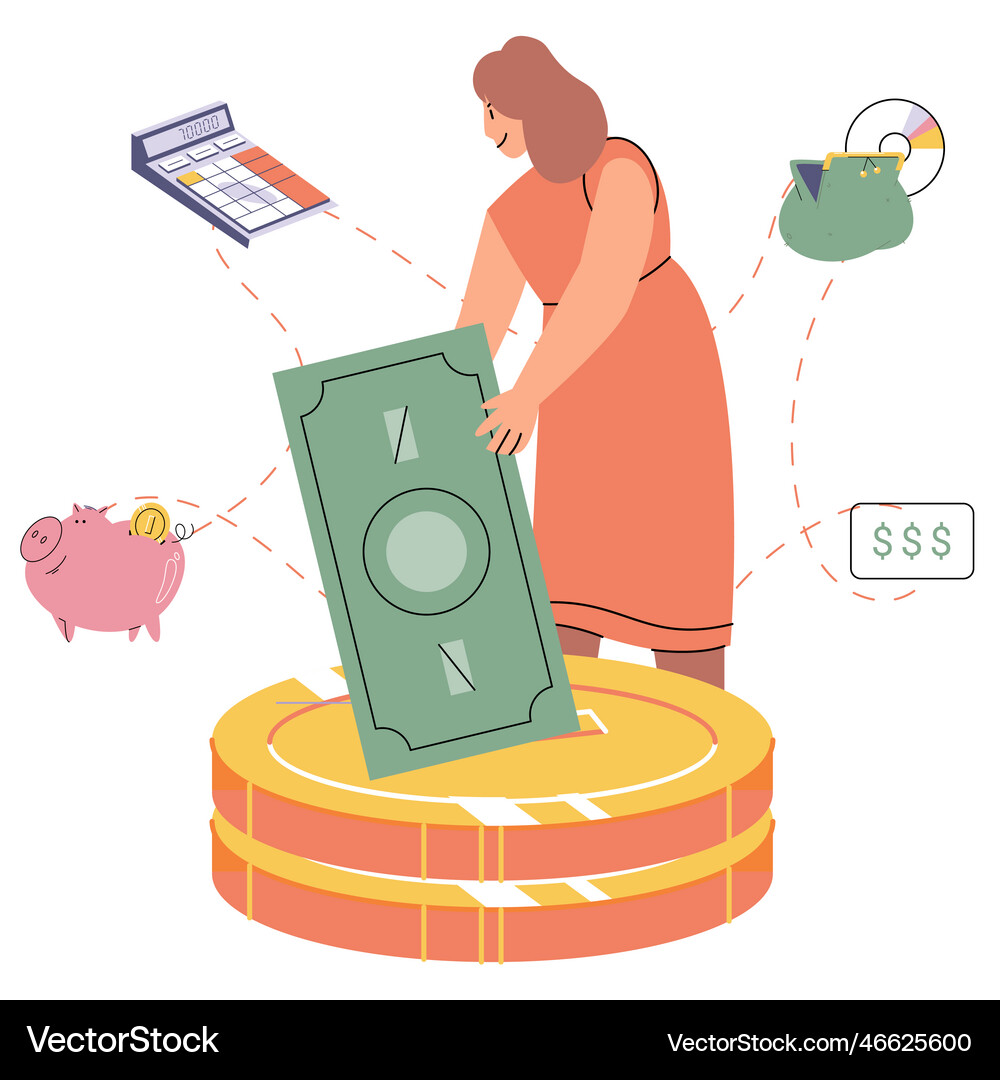 Calculating and planning budget management Vector Image