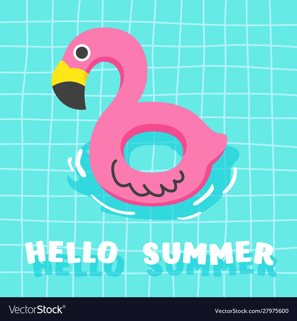 Cute summer fancy float in pool flamingo Vector Image