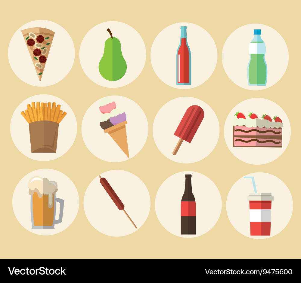 Delicius food icon set menu concept Royalty Free Vector