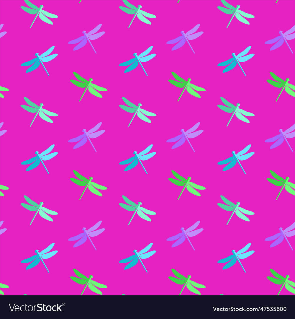 Dragonfly pattern pink Royalty Free Vector Image