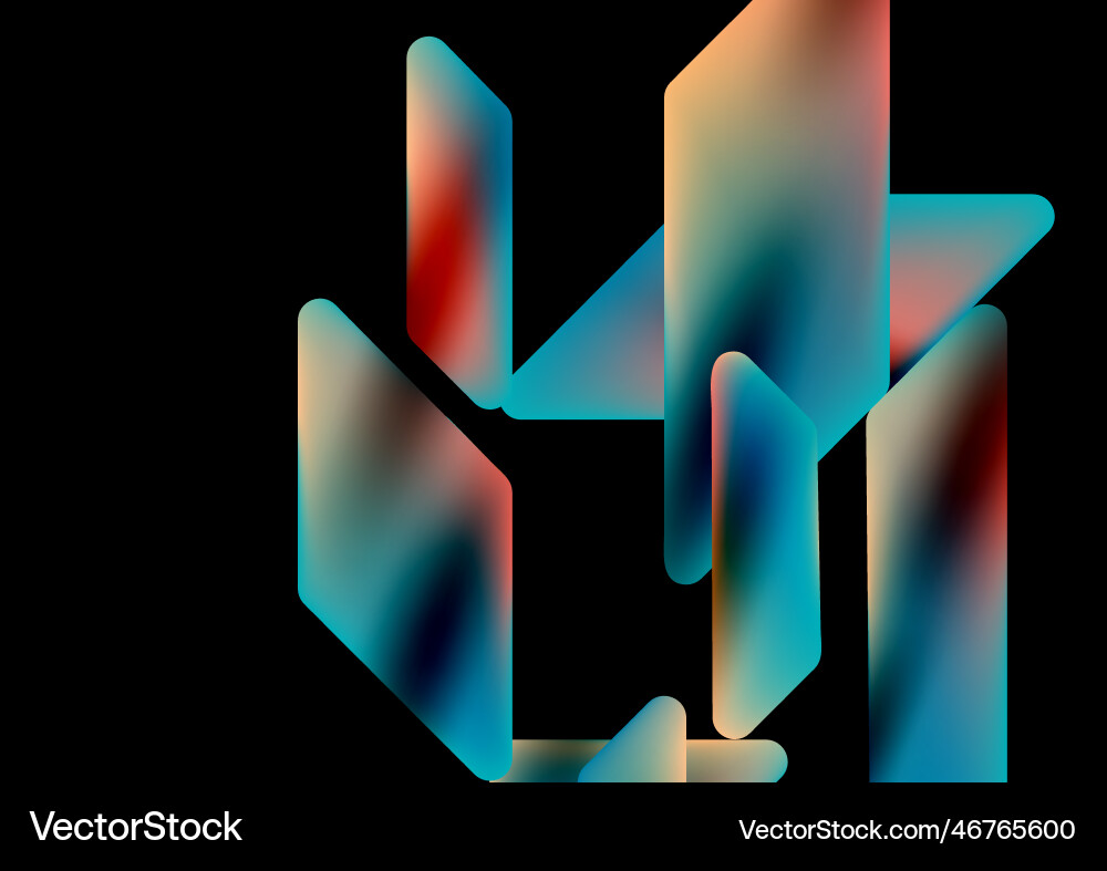 Fluid color dynamic geometric shapes abstract Vector Image