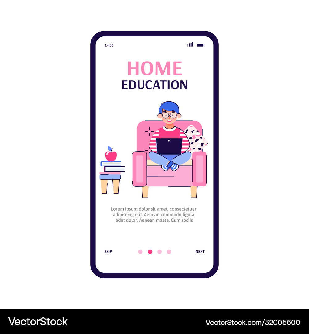 Home education onboarding with child gets lesson Vector Image
