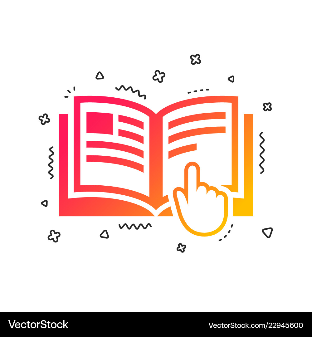 Instruction sign icon manual book symbol Vector Image
