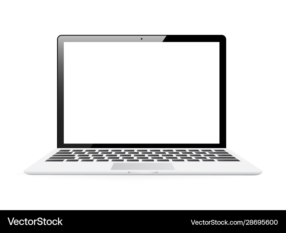 Modern glossy laptop on white background Vector Image