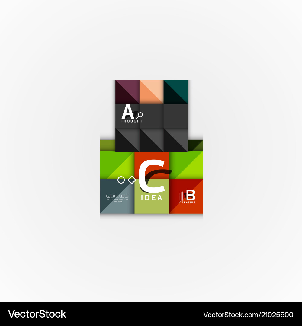 Paper infographic banner template with a b c Vector Image