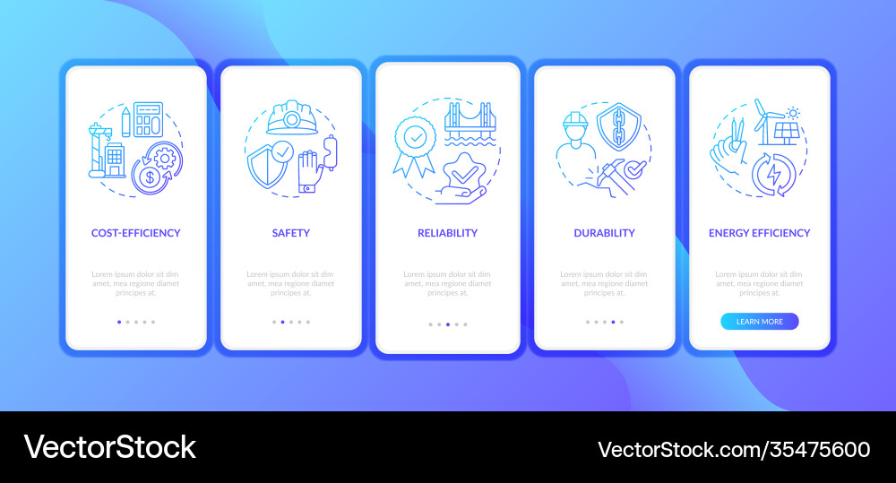 Safety in civil engineering dark blue onboarding Vector Image