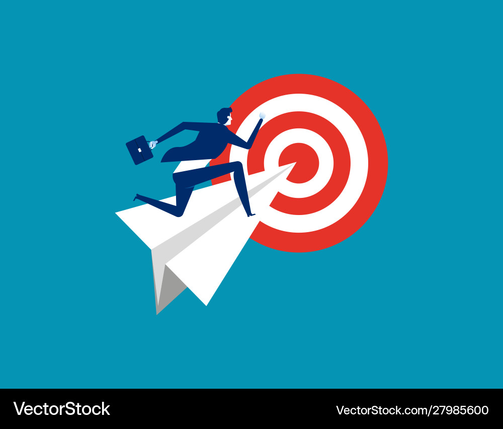 Strategy business concept paper plane Royalty Free Vector