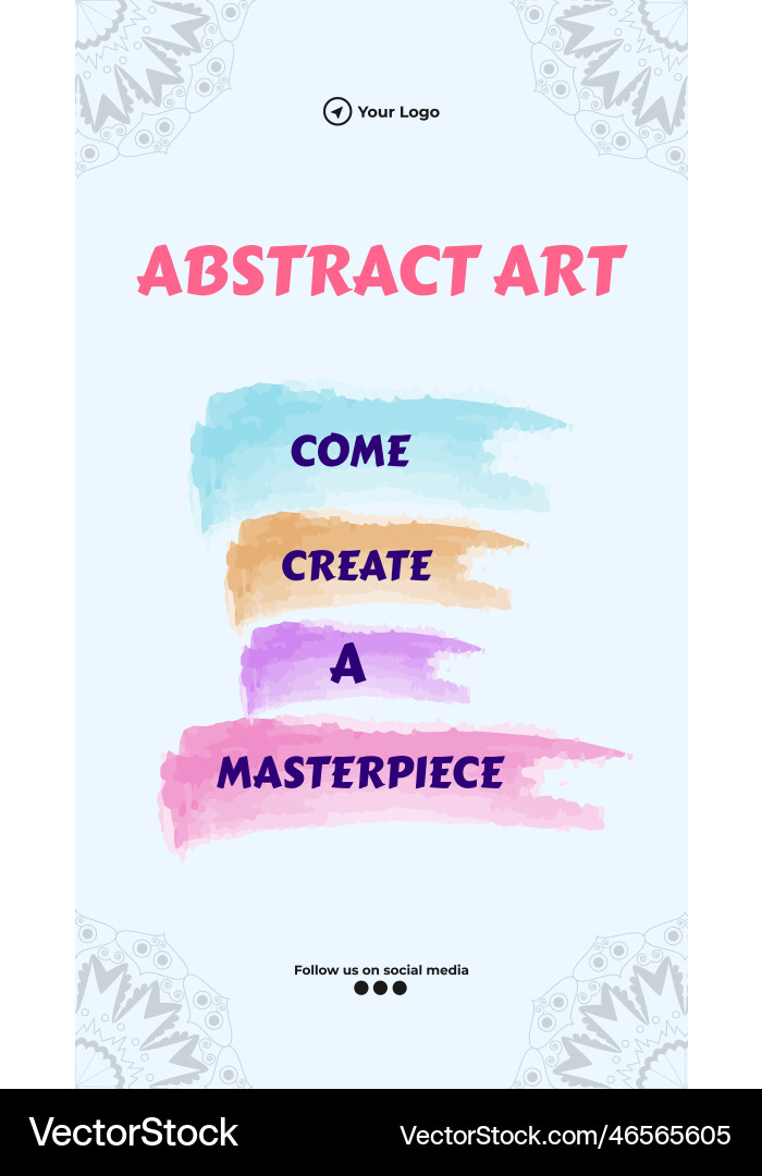 Abstract art come portrait template design Vector Image