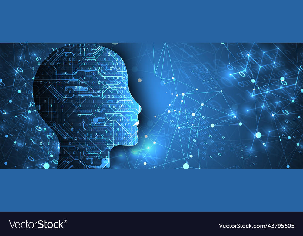 Artificial intelligence technical background Vector Image