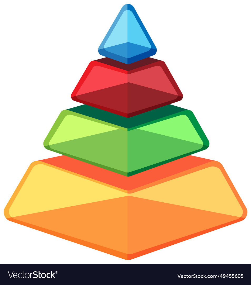 Colorful 3d isolated pyramid Royalty Free Vector Image