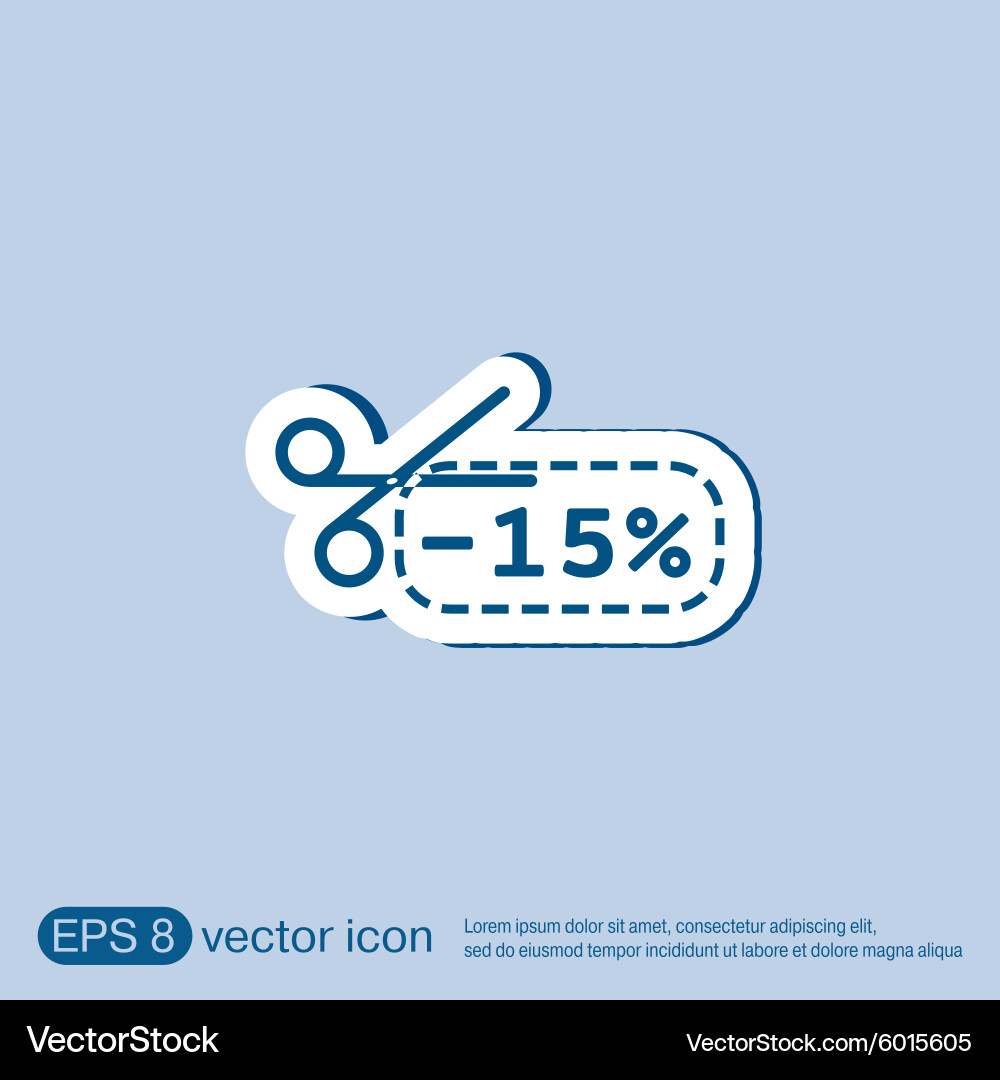 Discount coupon with scissors symbol icon Vector Image
