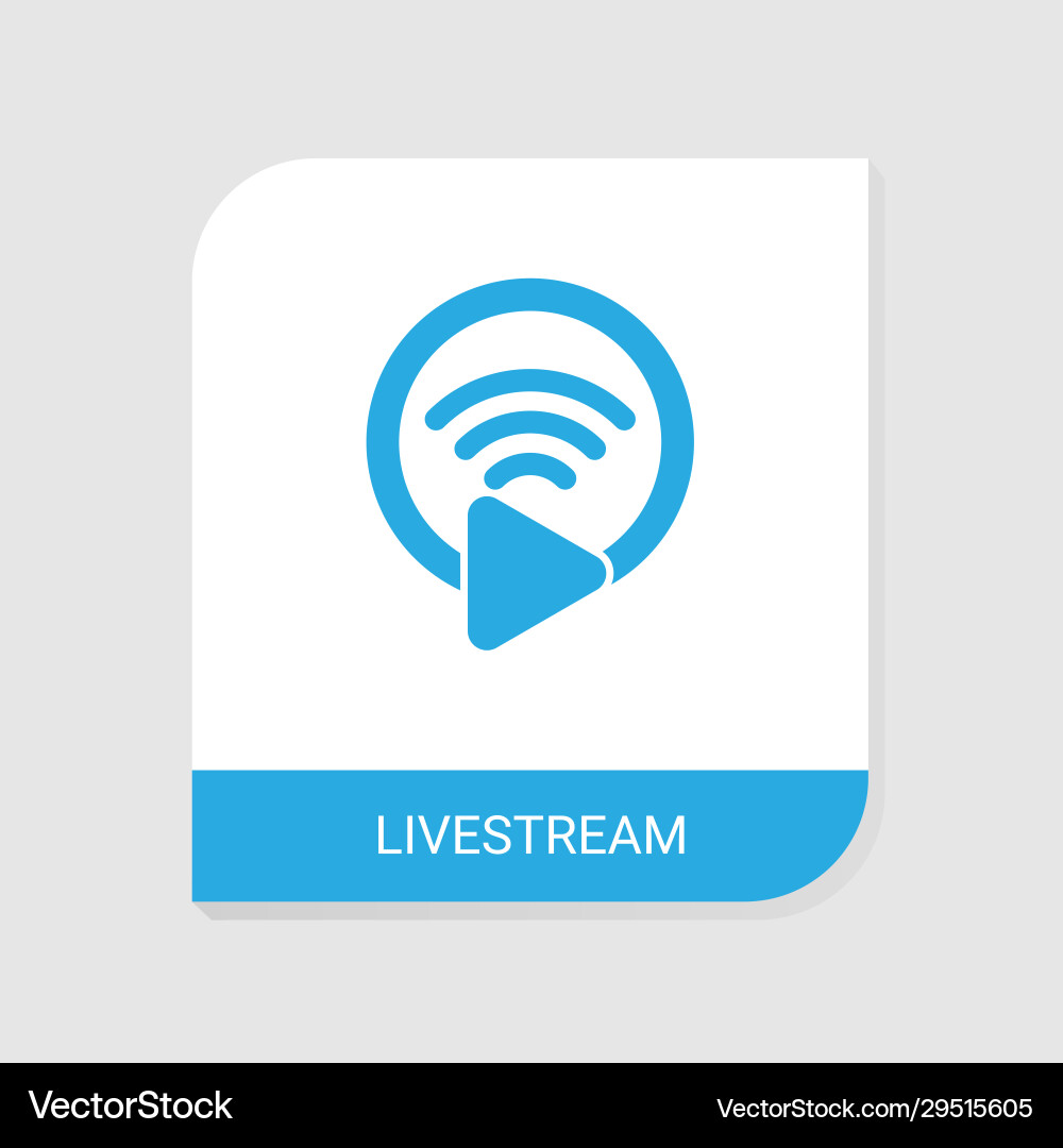 Editable filled livestream icon from video Vector Image