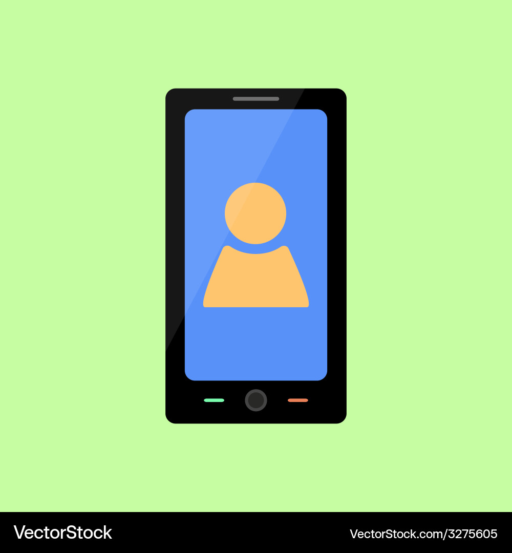 Flat style smart phone with person icon Royalty Free Vector