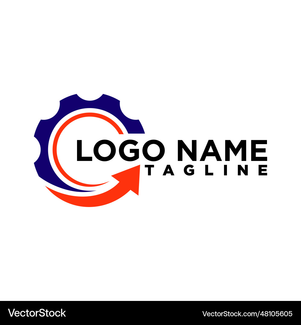 Gear financial stratup logo design Royalty Free Vector Image
